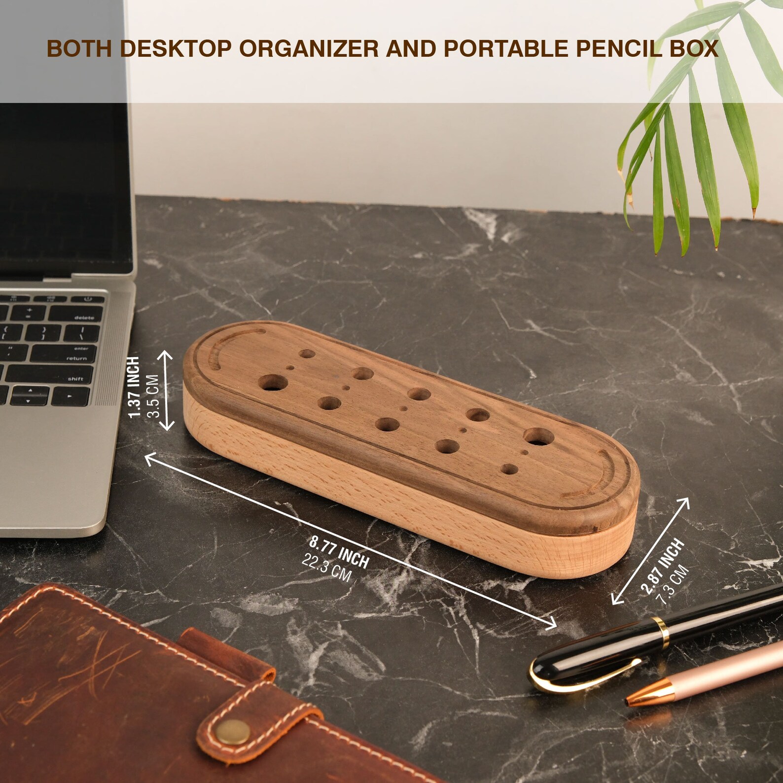 Wooden Pencil Case, Wood Desktop Organizer, Wood Pencil Box, Wood ...