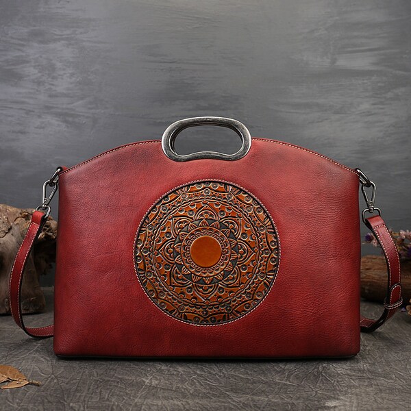 Leather Embossed Handbags - Etsy