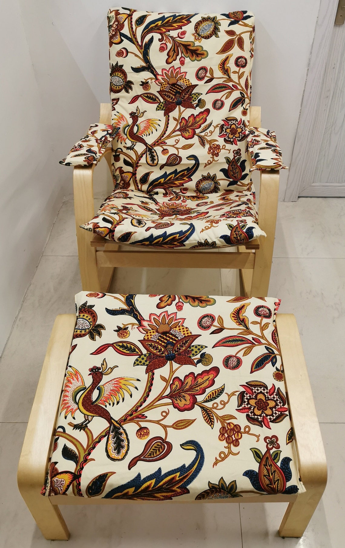 New Design Slip Cover Over Original Seat Pad for Ikea Poang Chair Arm ...