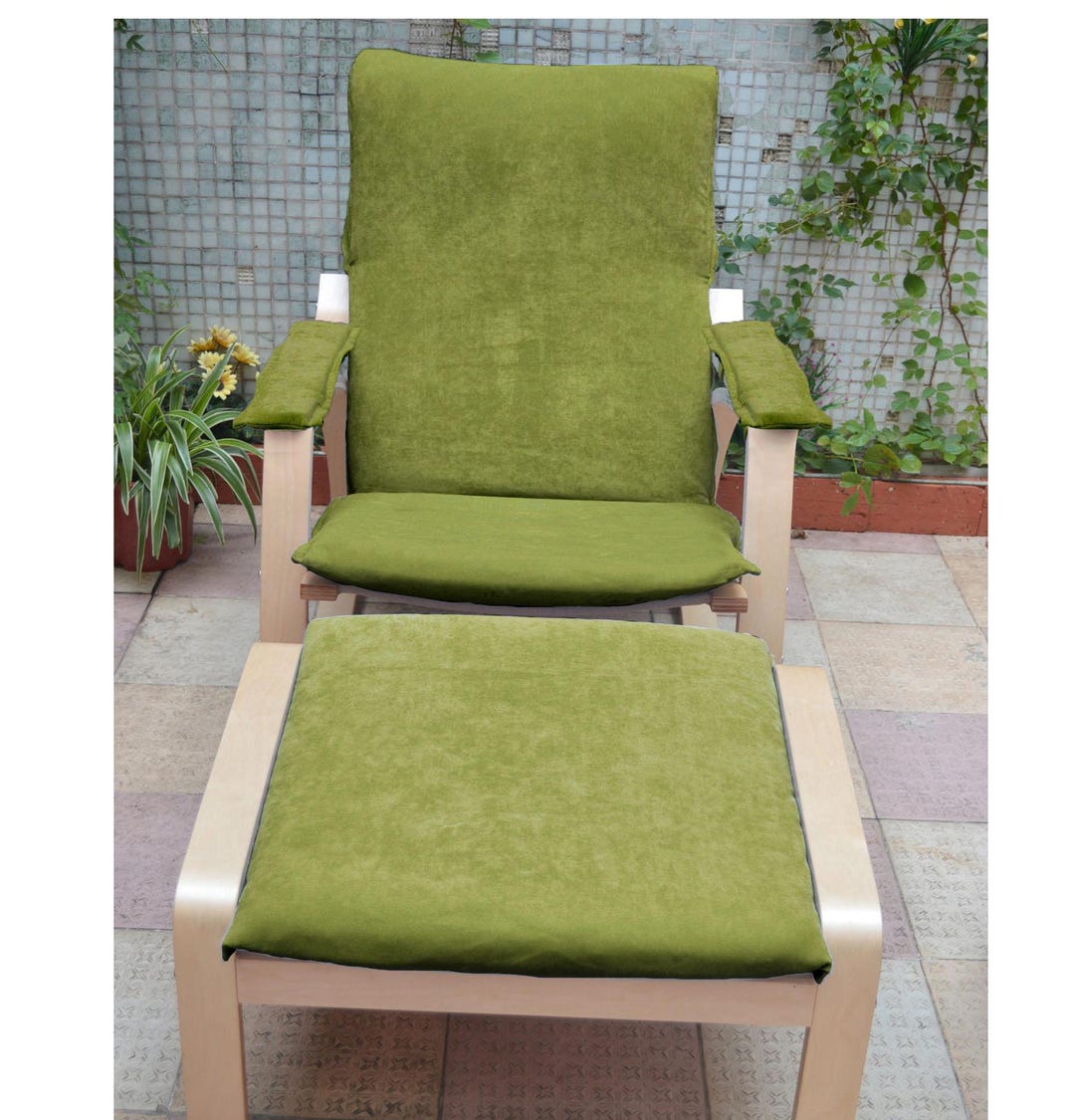 Chenille Slip Cover for Ikea Poang Chair: Head & Arm Padding - Etsy