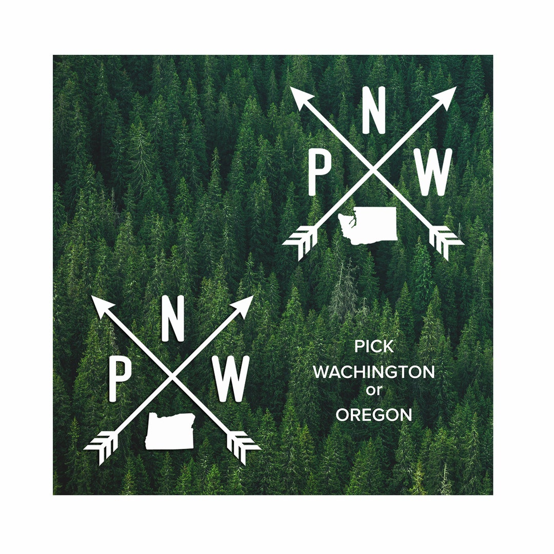 PNW Vinyl Decal, Pacific Northwest Vinyl Decal, Washington, Oregon, Die ...
