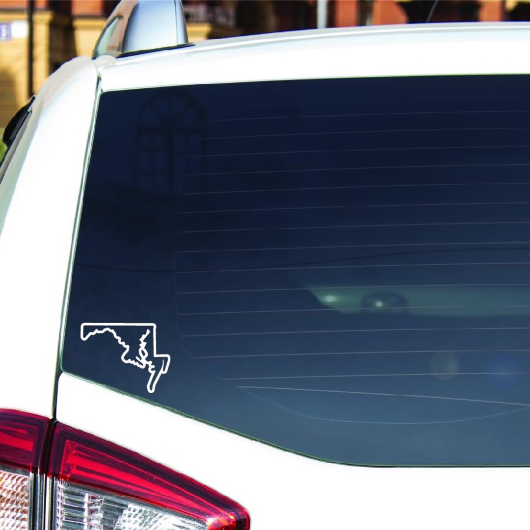 Maryland State Outline MD Sticker Decal Vinyl Car, Window, Mirror ...