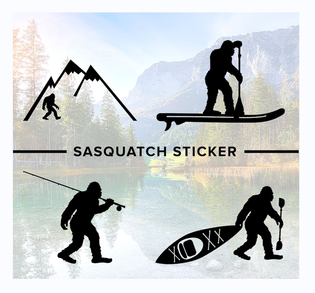 Sasquatch Vinyl Decal, Bigfoot Decal Sticker, Kayak, Paddleboard, Hiker ...