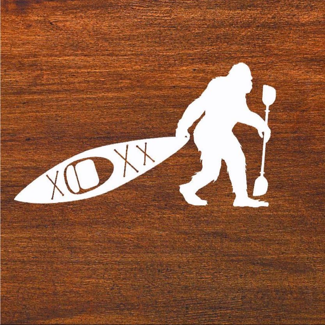 Sasquatch Kayak Vinyl Decal Kayaking Bigfoot Decal Sticker Car Water ...