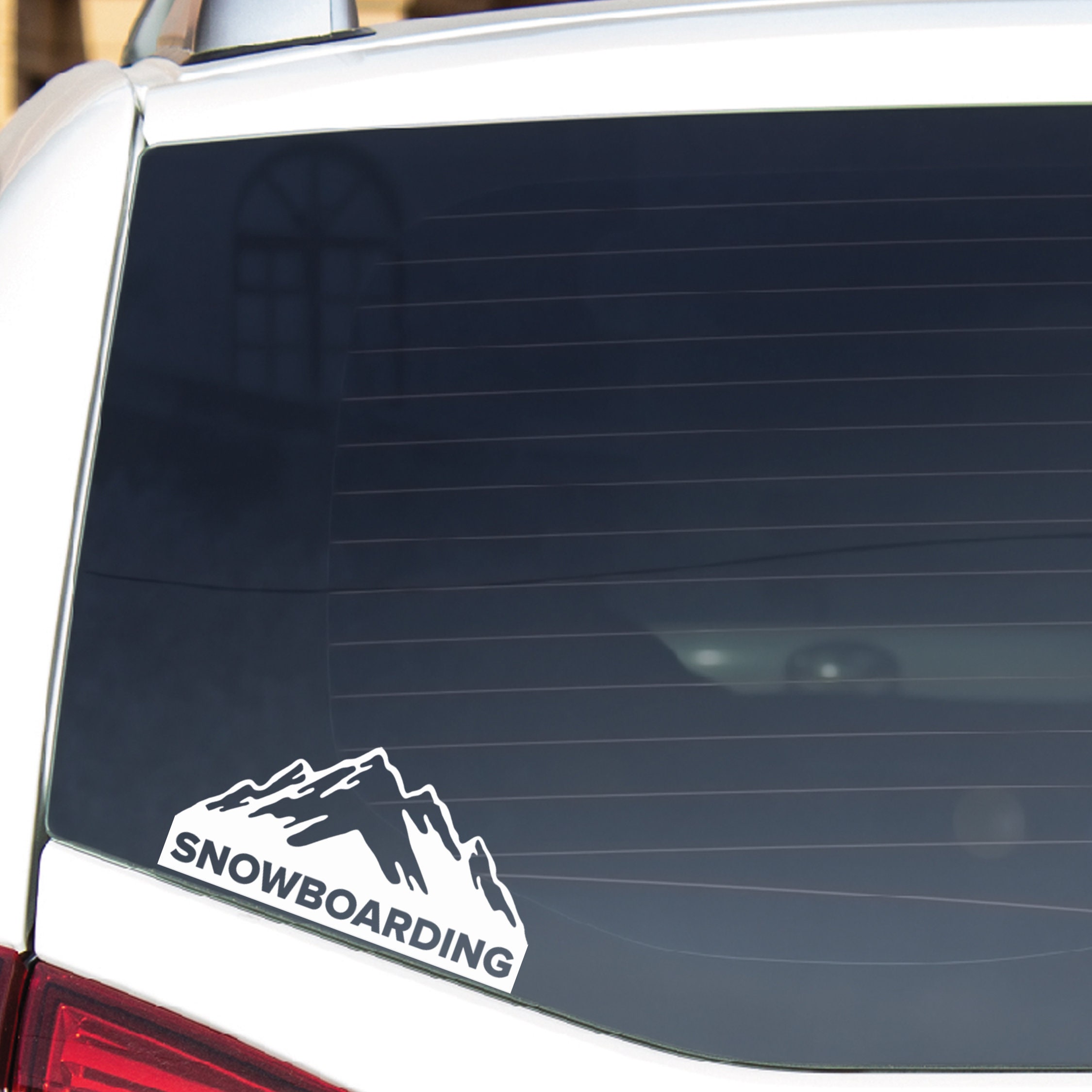 Snowboarding Mountain Die-cut Sticker, Snowboard Decal, Truck, Car ...