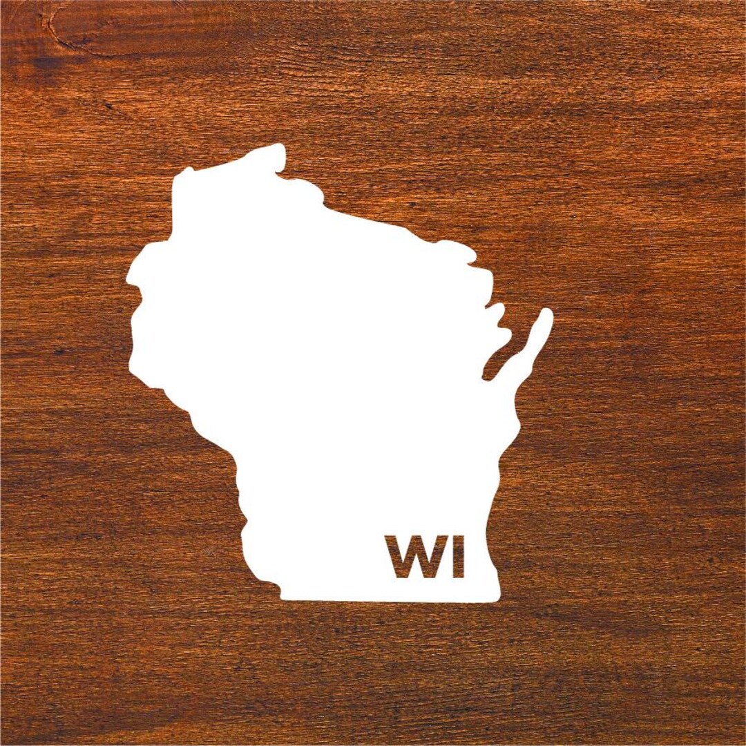 Wisconsin State WI Sticker Decal Vinyl Car, Window, Mirror, Water ...