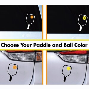 Pickleball Sticker, Pickleball Paddle and Ball Decal, Car Window, Water ...