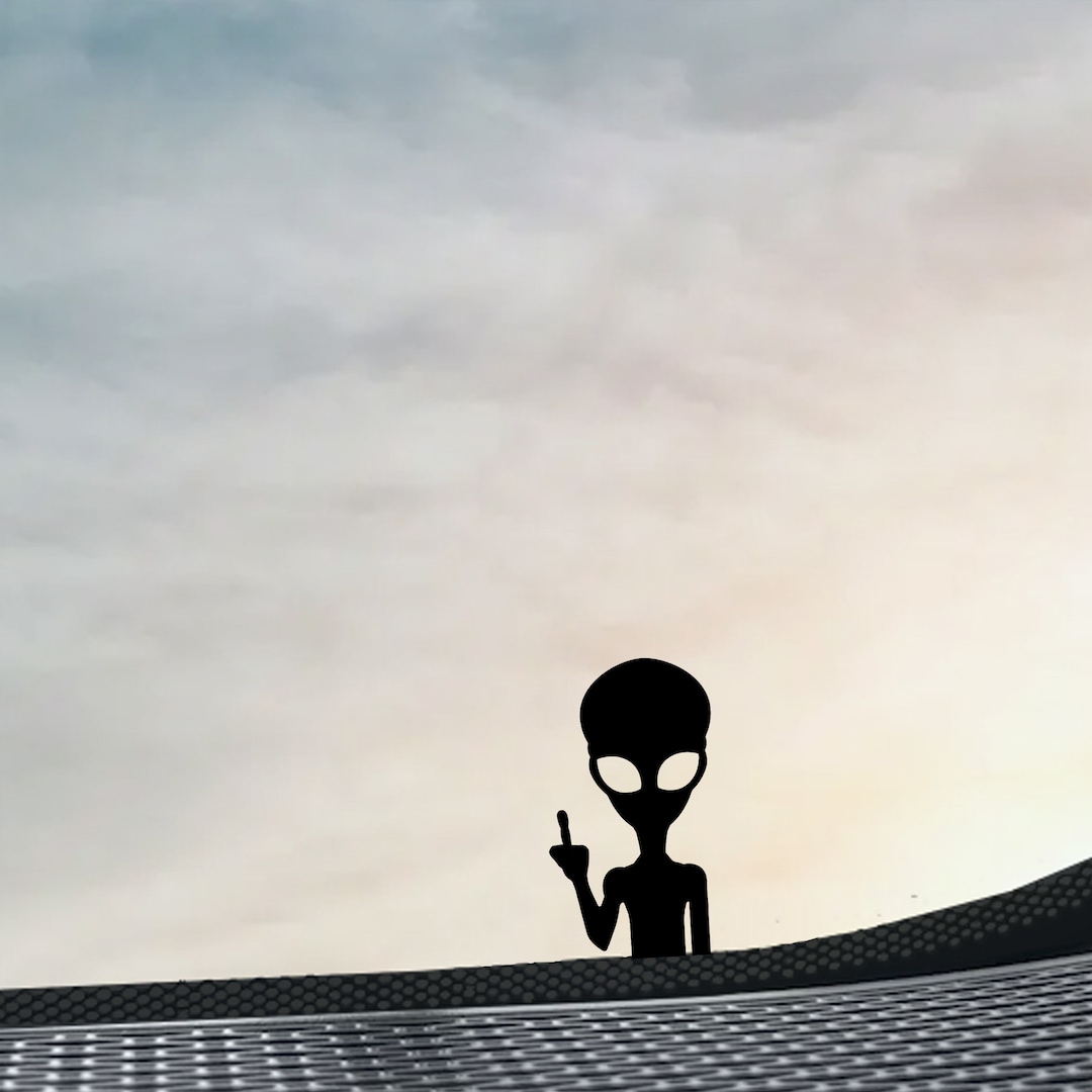 Alien Middle Finger Flips the Bird 1.5" Inch Vinyl Sticker Decal for ...