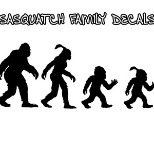 Sasquatch Bigfoot Family Vinyl Decal, Die Cut Sticker, Car Window ...