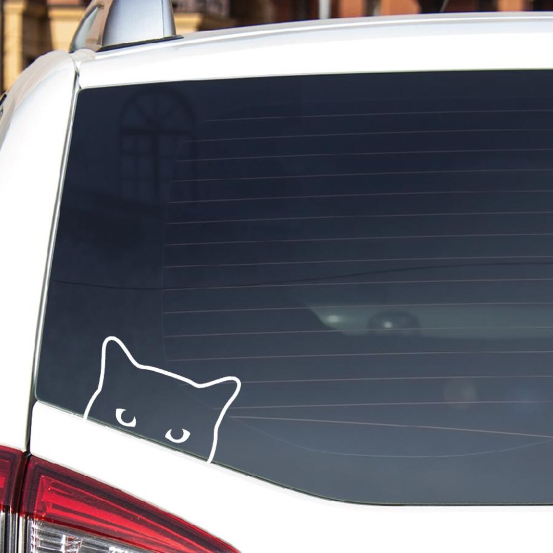 Peeking Cat Decal Vinyl Sticker Car, Window, Water Bottle, Laptop, RV ...