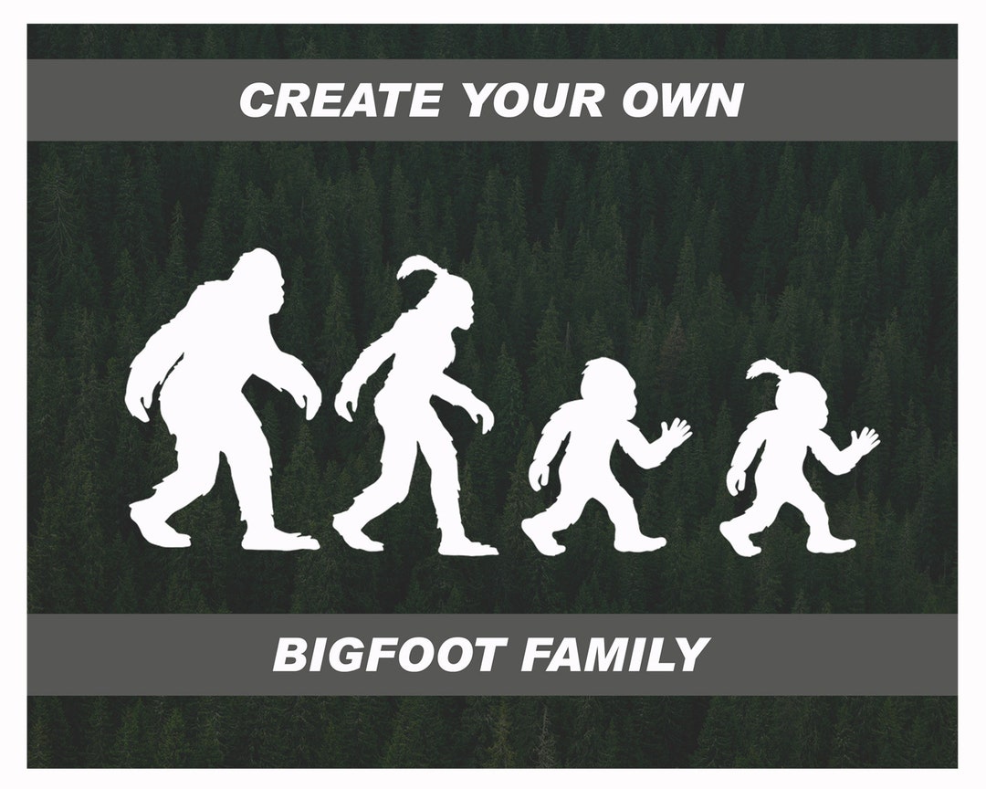 Sasquatch Bigfoot Family Vinyl Decal, Die Cut Sticker, Car Window ...
