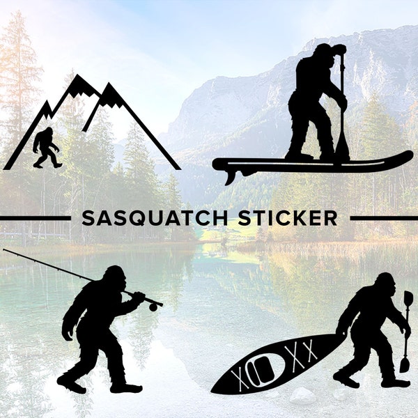 Sasquatch Fishing Sticker - Etsy