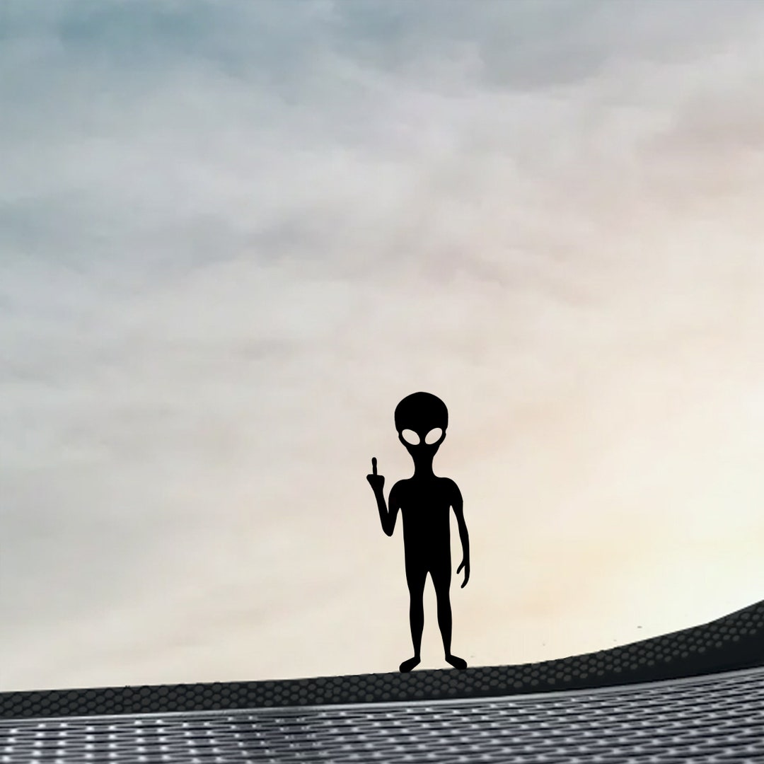 Alien Middle Finger Flips the Bird 1.5" Inch Vinyl Sticker Decal for ...