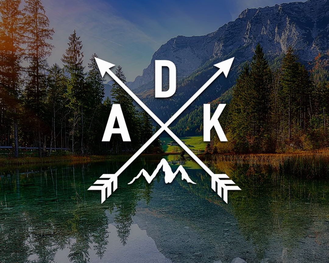 ADK Compass Arrow Sticker, Adirondacks Sticker, ADK Mountain Sticker ...