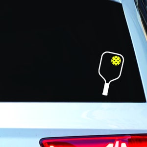Pickleball Sticker, Pickleball Paddle and Ball Decal, Car Window, Water ...