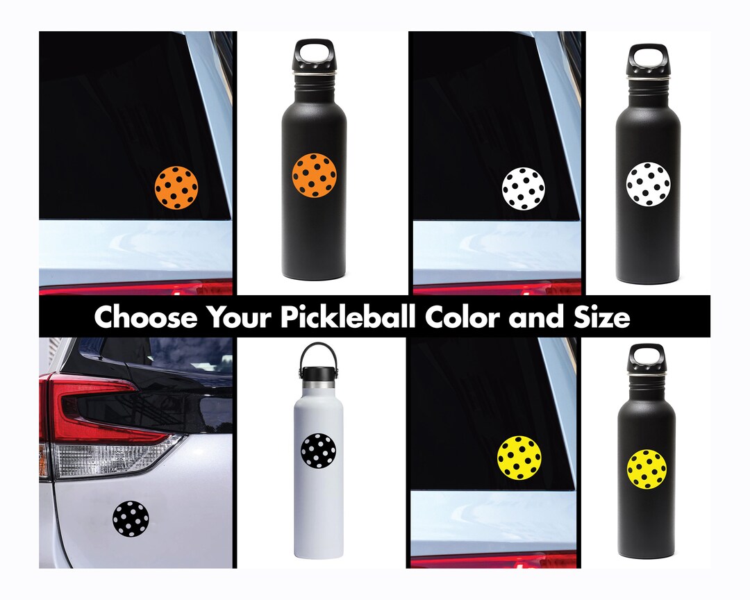 Pickleball Ball Sticker, Pickleball Ball Vinyl Decal, Car Window, Water ...