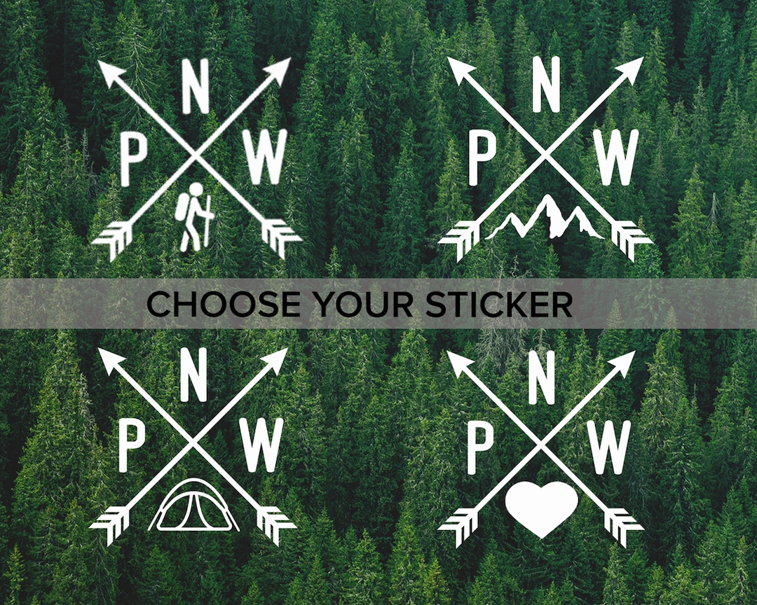 PNW Vinyl Decal, Pacific Northwest Vinyl Die Cut Decal, Hike Decal ...