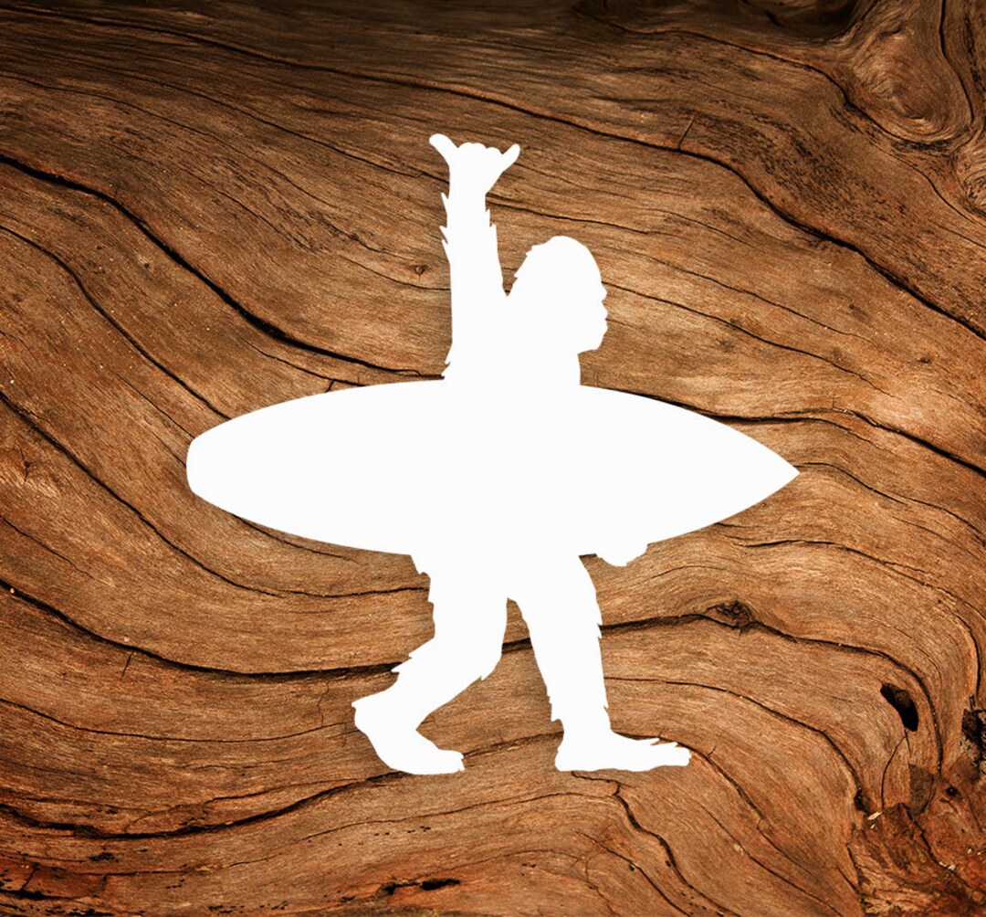 Sasquatch Surfing Vinyl Decal Surf Hang Loose Bigfoot Decal - Etsy
