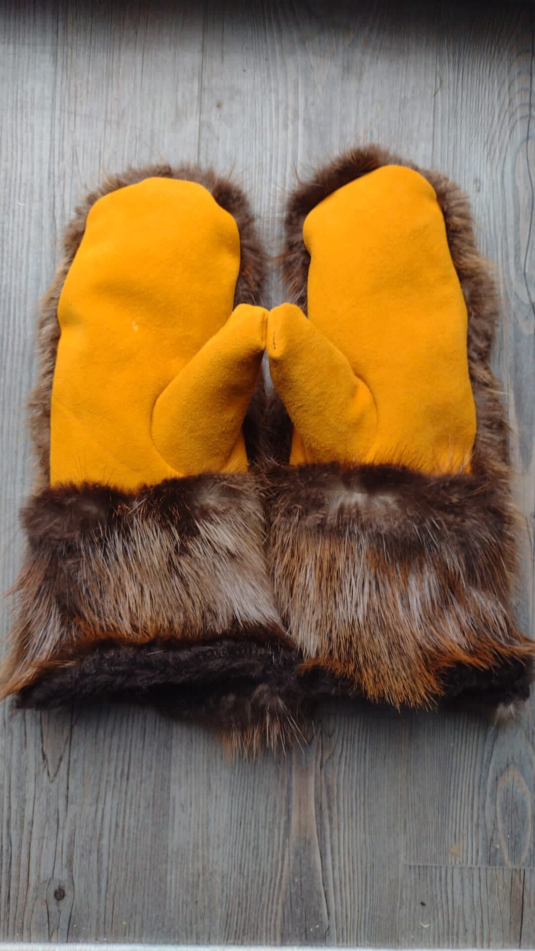 Arctic Warmth Handmade Indigenous Mittens With Beaver Fur Exterior and ...
