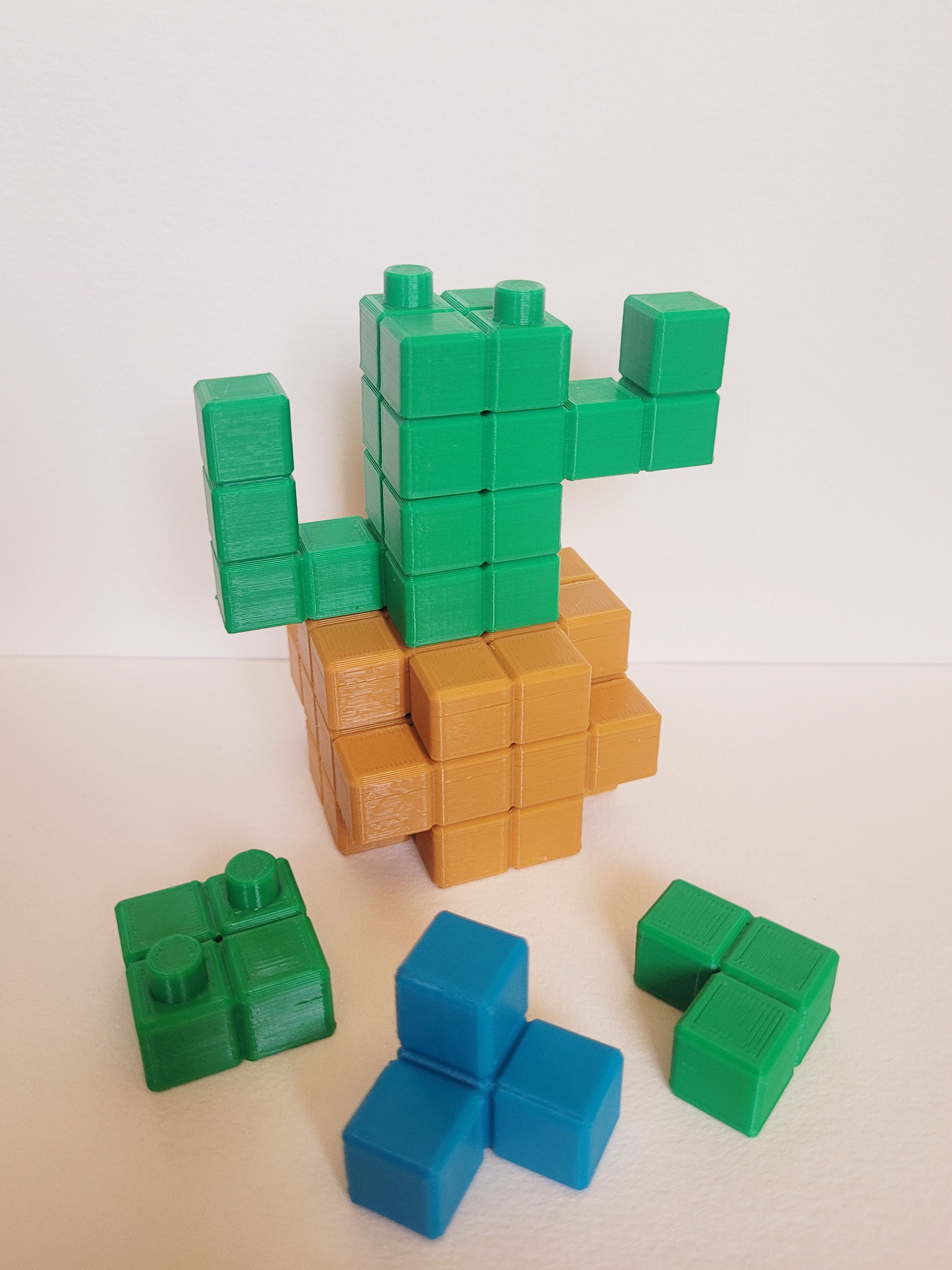 Pixel Cactus Puzzle 3D Printed Desk Toy Desert Cactus Several Color ...