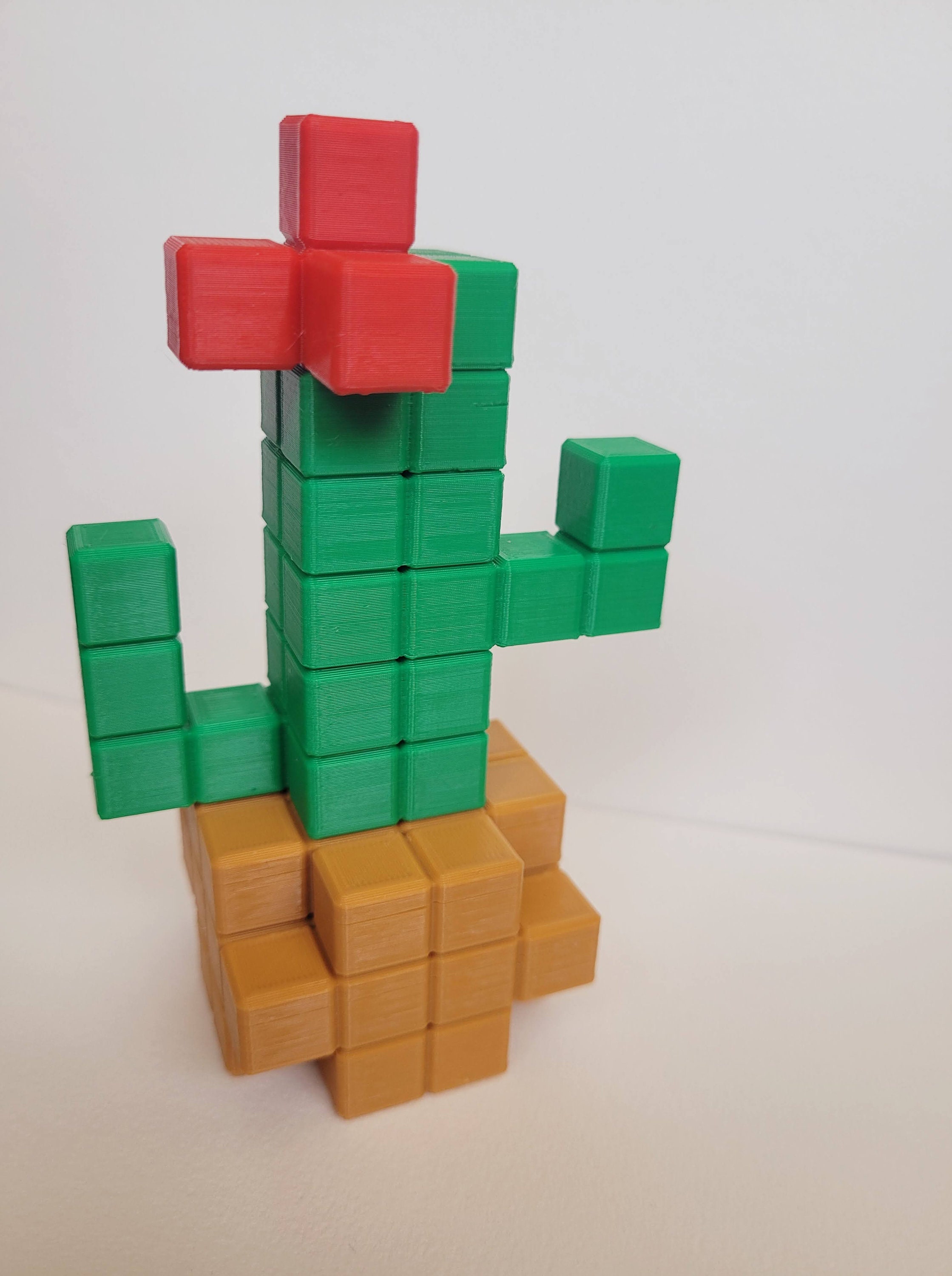 Pixel Cactus Puzzle 3D Printed Desk Toy Desert Cactus Several Color ...