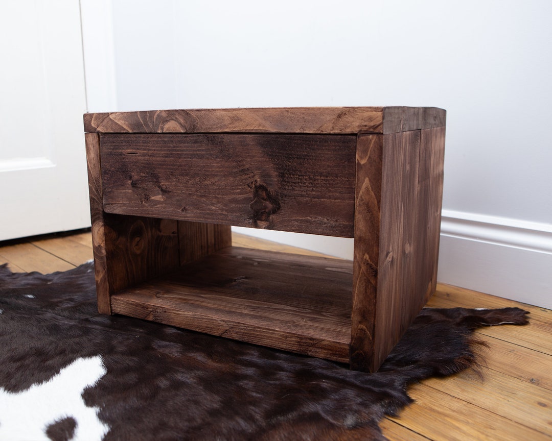 Chunky Bedside Table With Drawer / Farmhouse / Rustic / Bedroom - Etsy
