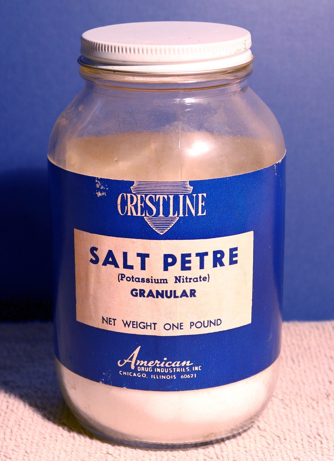 Retro Medicine Saltpeter Original Bottle Paper Label Very Unusual ...