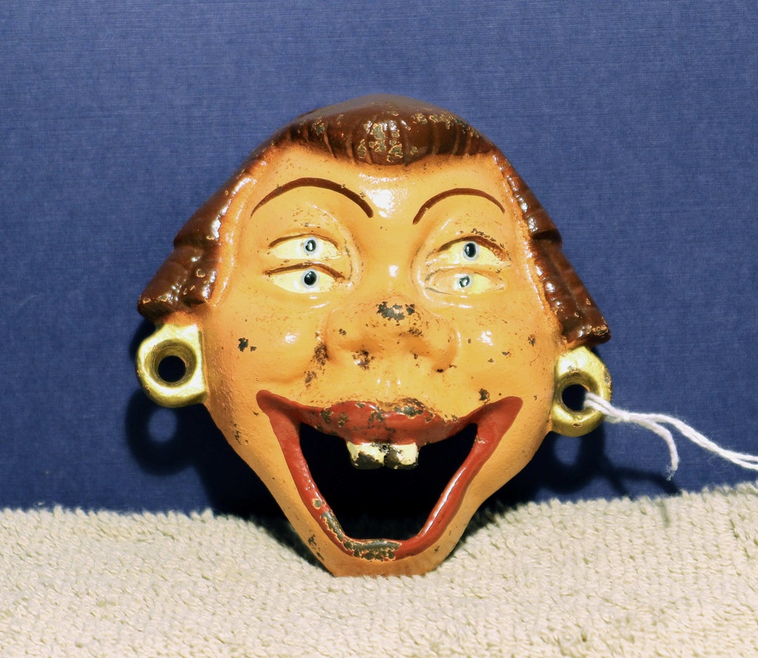 Vintage 1930s Wilton Hand Painted Cast Iron Four-eyed Woman Beer & Soda ...