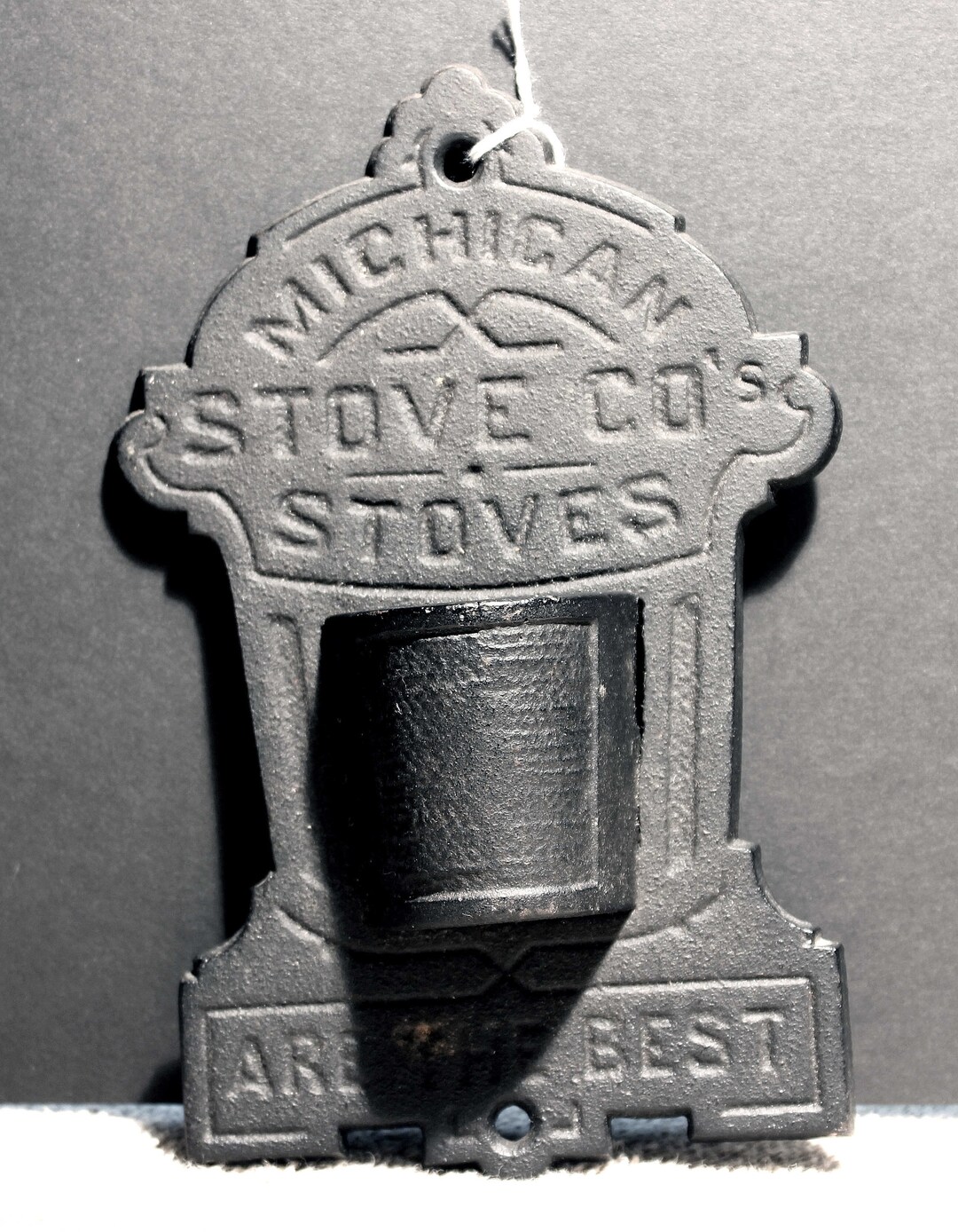 Antique Michigan Stove Company Cast Iron Friction Wall Match Holder ...