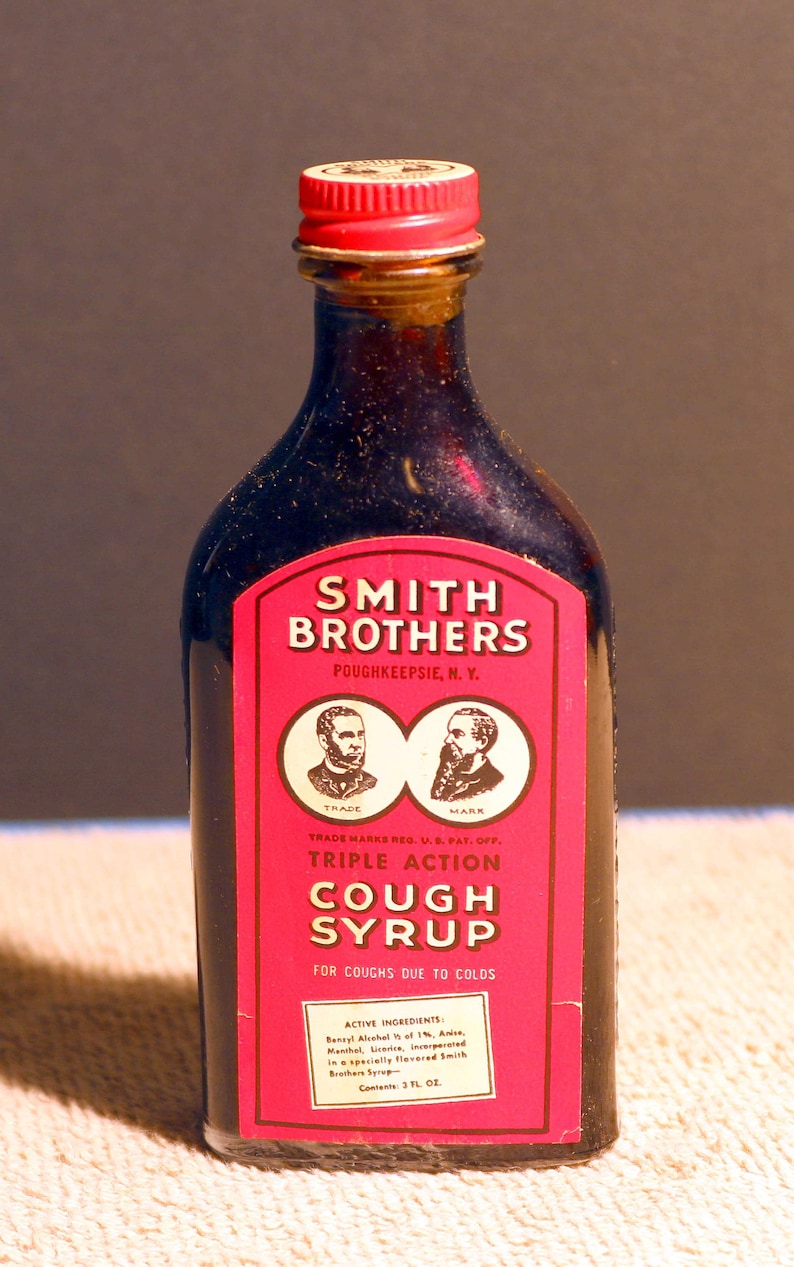 Vintage 1930s Smith Brothers Cough Syrup Bottle W/box - Etsy