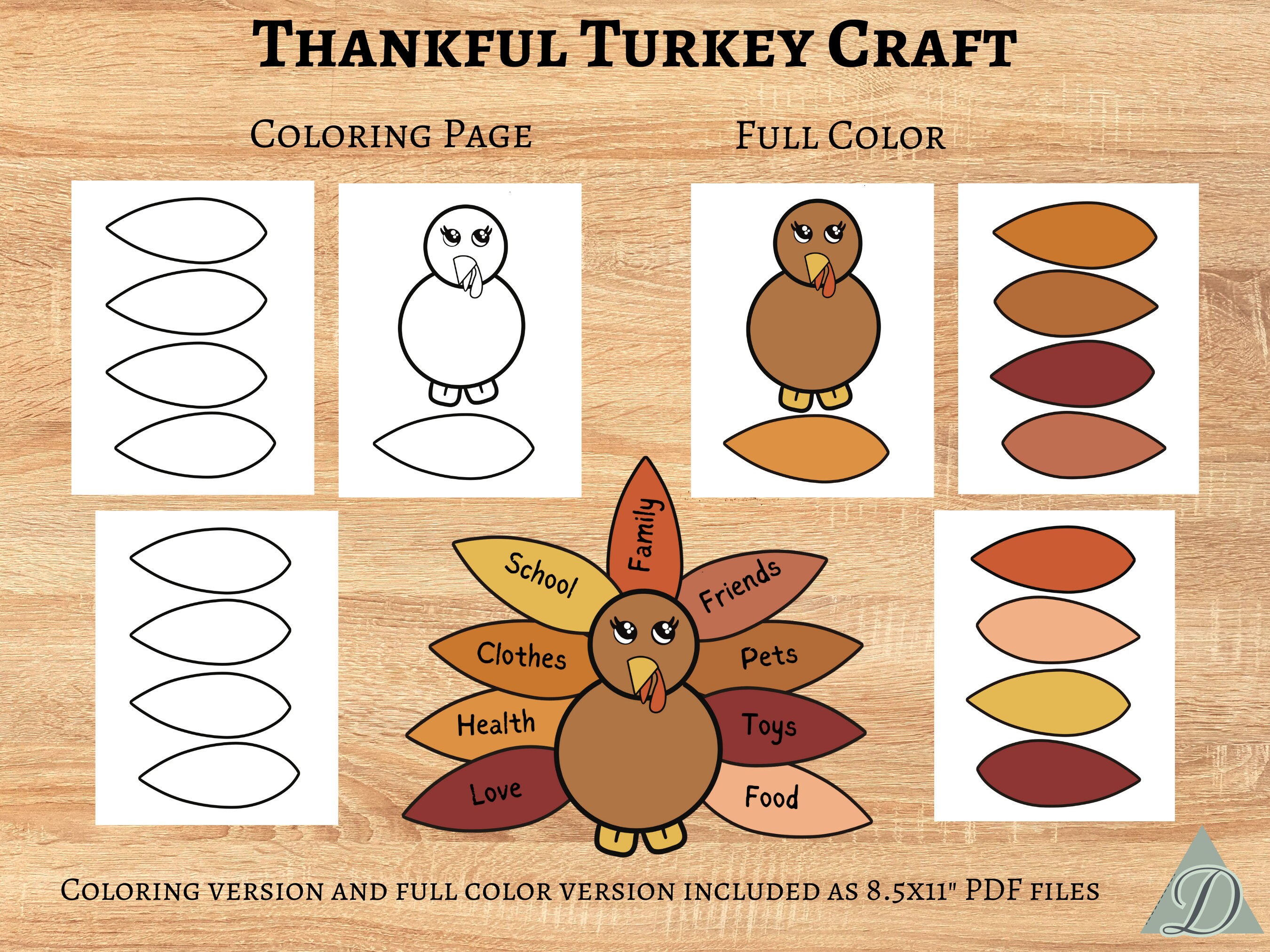 Build a Turkey Kid's Craft, Printable Thanksgiving Craft, Printable ...