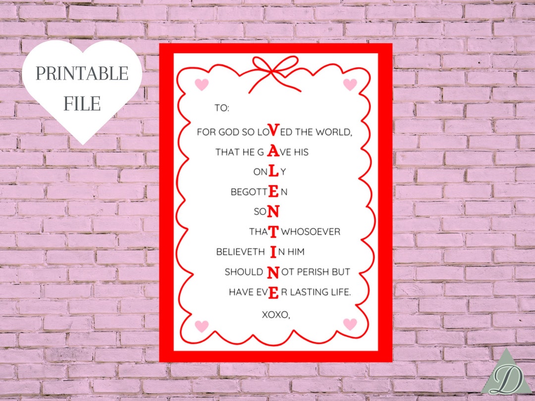 Christian Valentine's Day Tag, Printable Christian Valentine's Day Tags ...