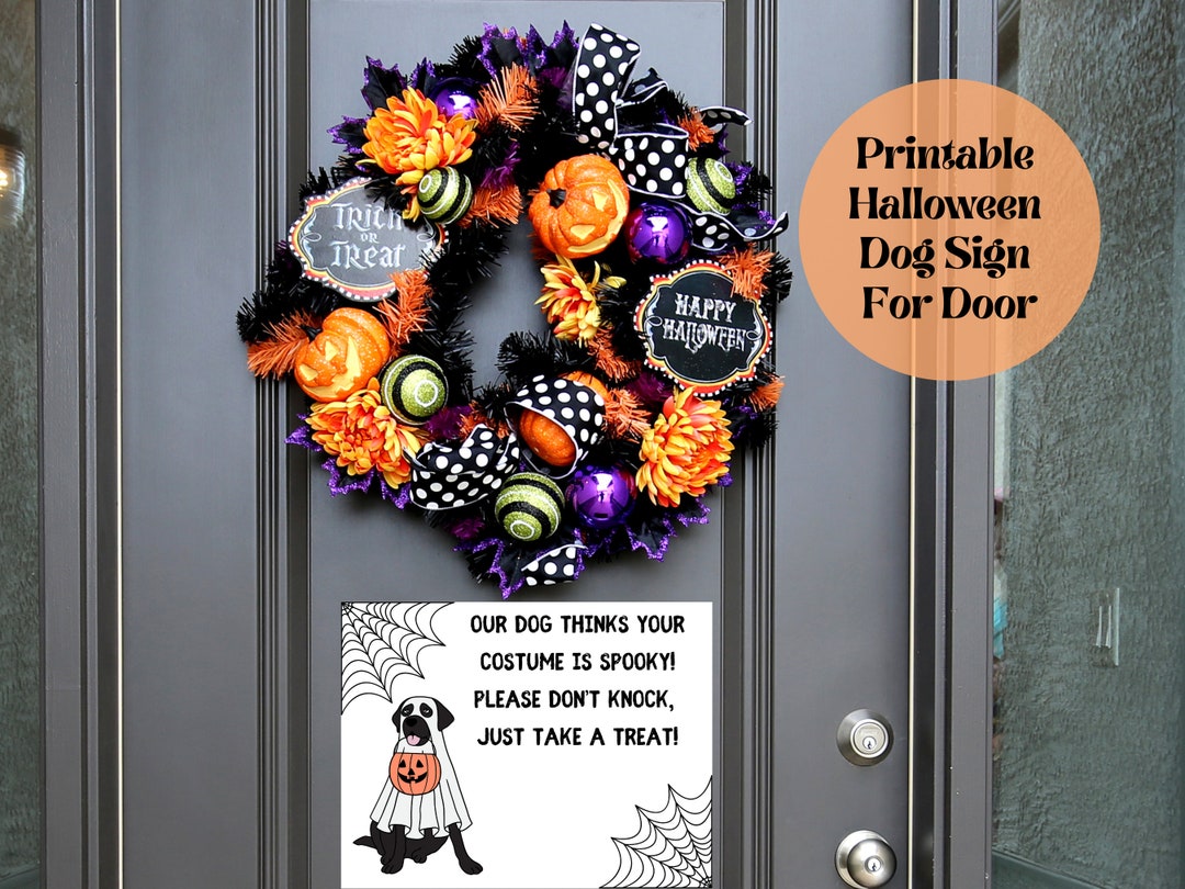 Halloween Door Sign for Dog Please Don't Knock Halloween - Etsy
