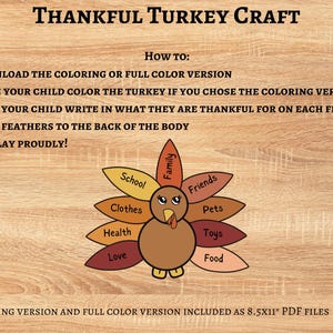 Build a Turkey Kid's Craft, Printable Thanksgiving Craft, Printable ...
