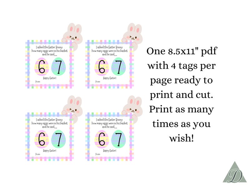 Funny Easter Bunny 67 Meme Gift Tags (digital Download) - Etsy