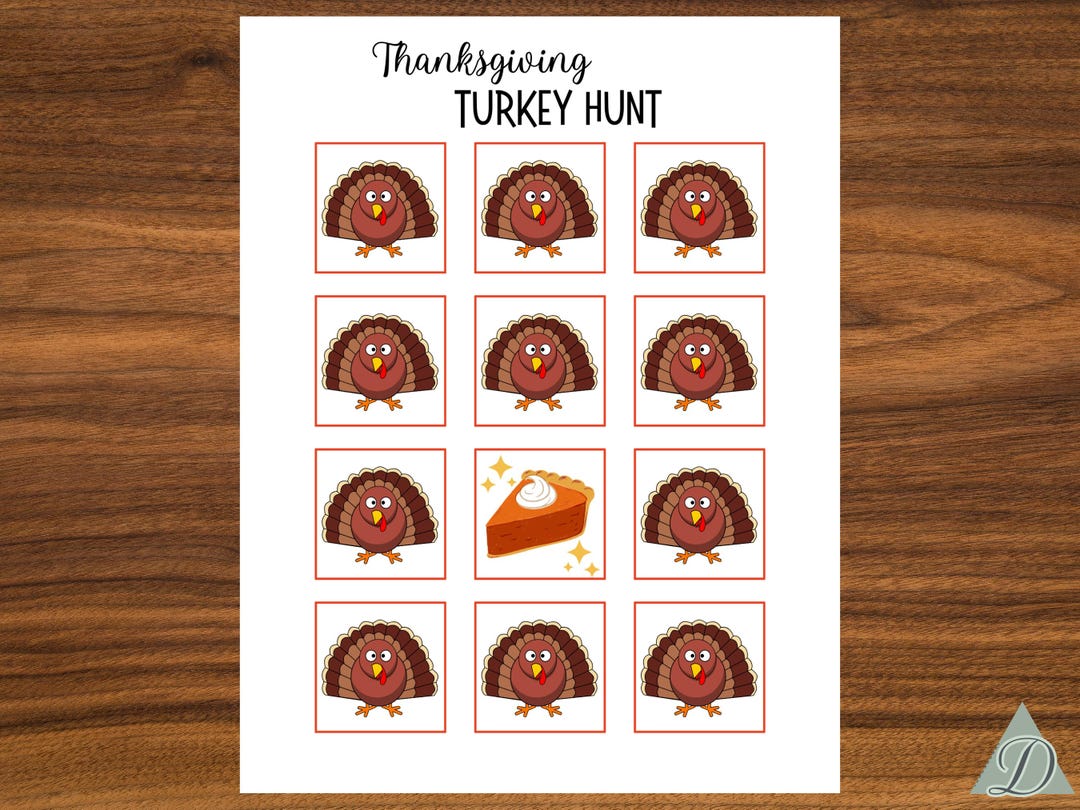 Thanksgiving Turkey Treasure Hunt Game for Kids, Printable Kids ...