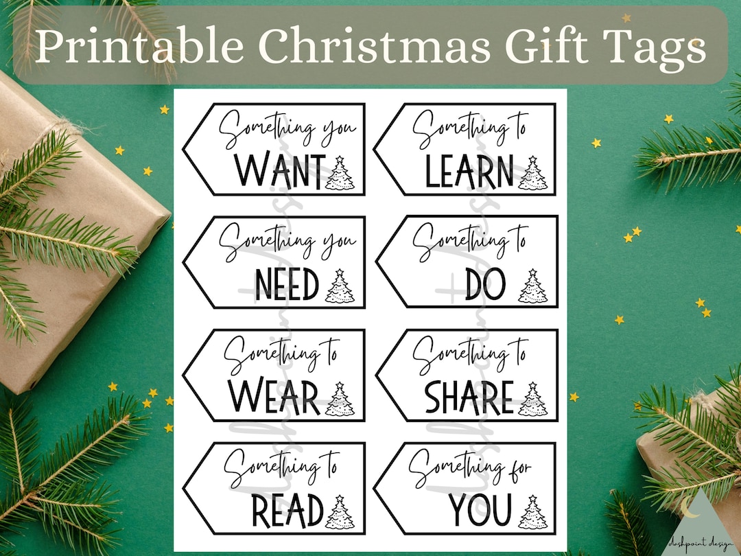 Want Need Wear Read Printable Christmas Gift Tags - Etsy
