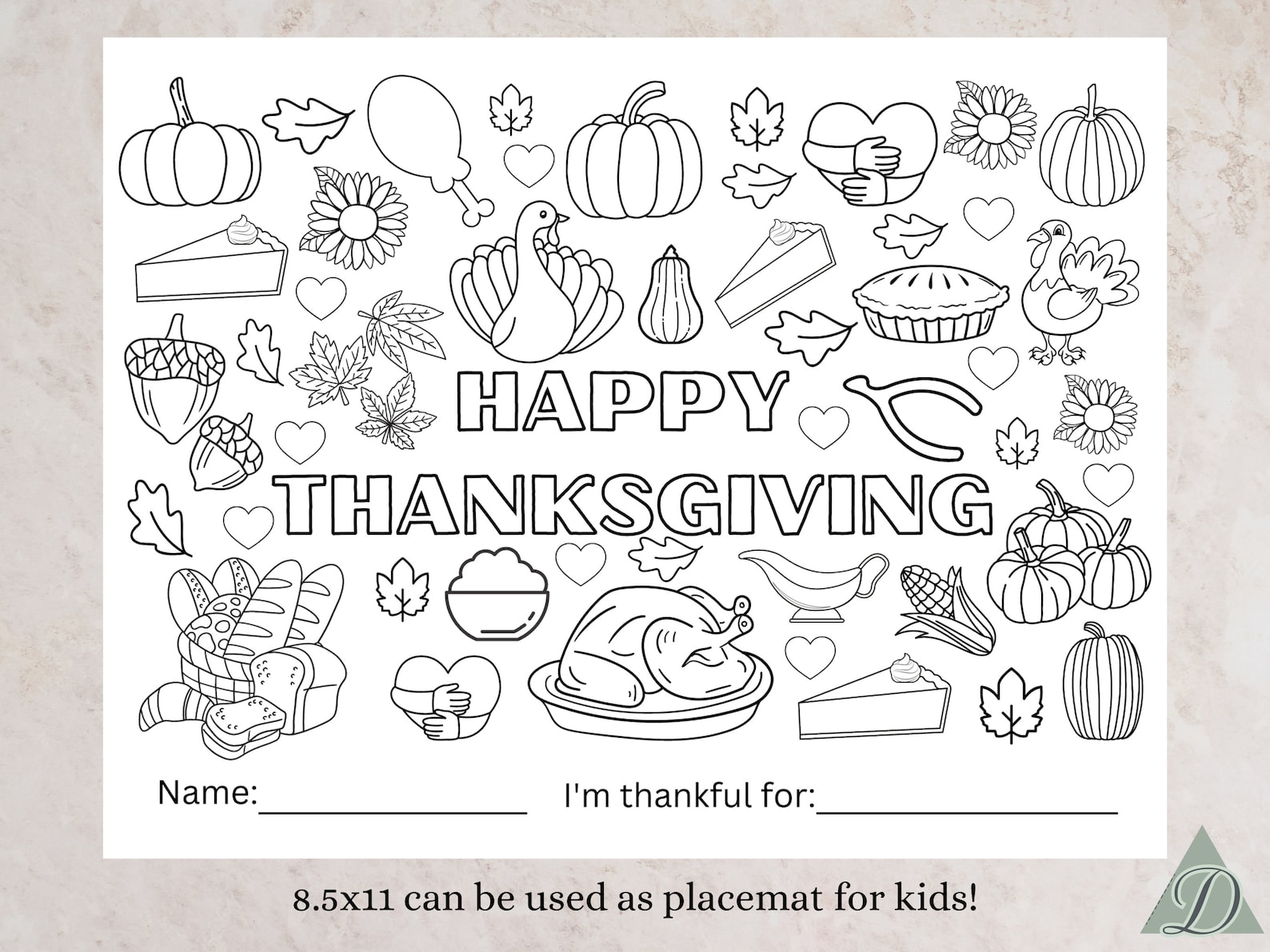 Giant Thanksgiving Coloring Page, Thanksgiving Coloring Poster ...