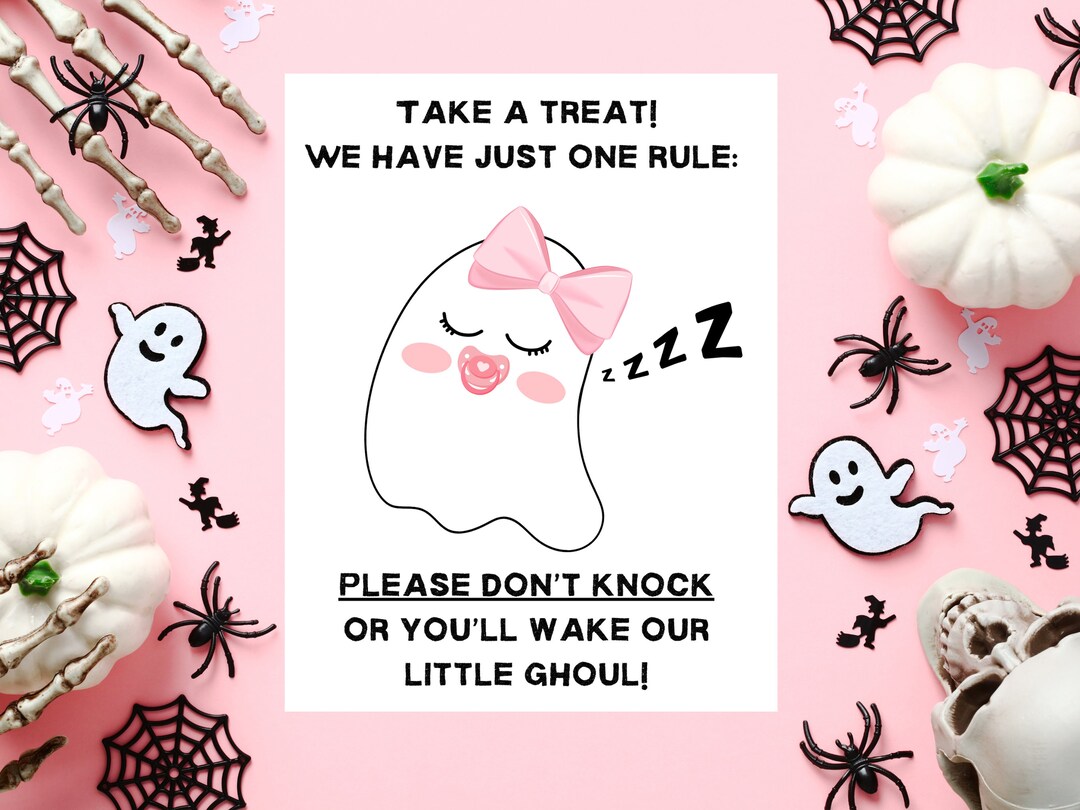 Halloween Door Sign for Sleeping Baby, Please Don't Knock Halloween ...