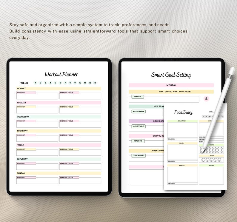 Productivity Planner, Daily Weekly Goal Setting Organizer (digital ...