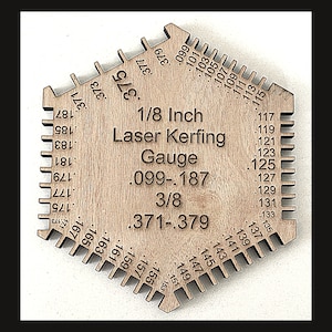 Kerf Guide for Laser Machines, Material Thickness Test Tool Gauge, Kerf ...