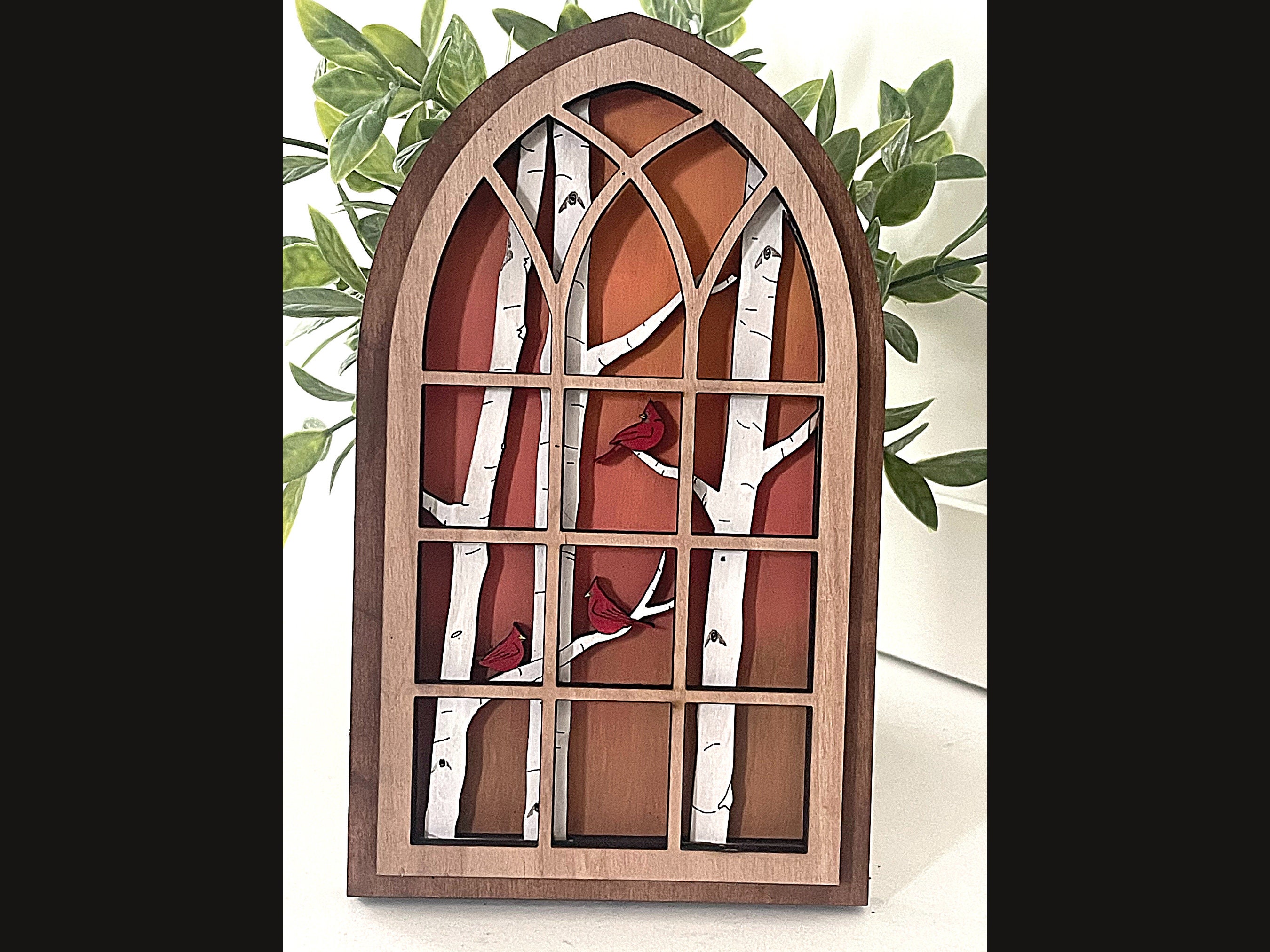 Arch Window Cardinal Sign Svg, Cardinal Memorial Svg, Cardinals on ...