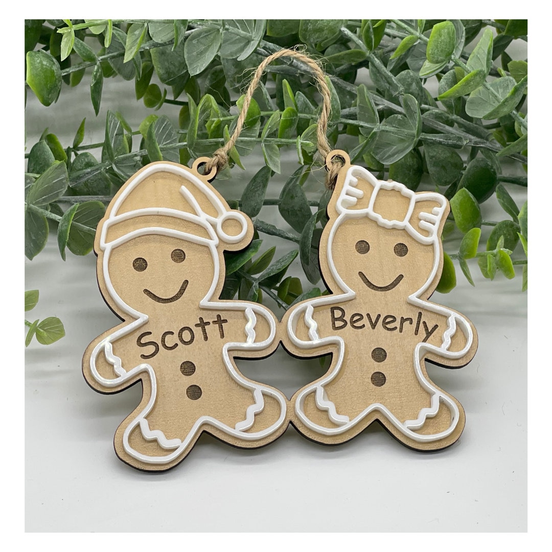 Gingerbread Couple Ornament SVG Laser File: CNC Compatible Digital ...