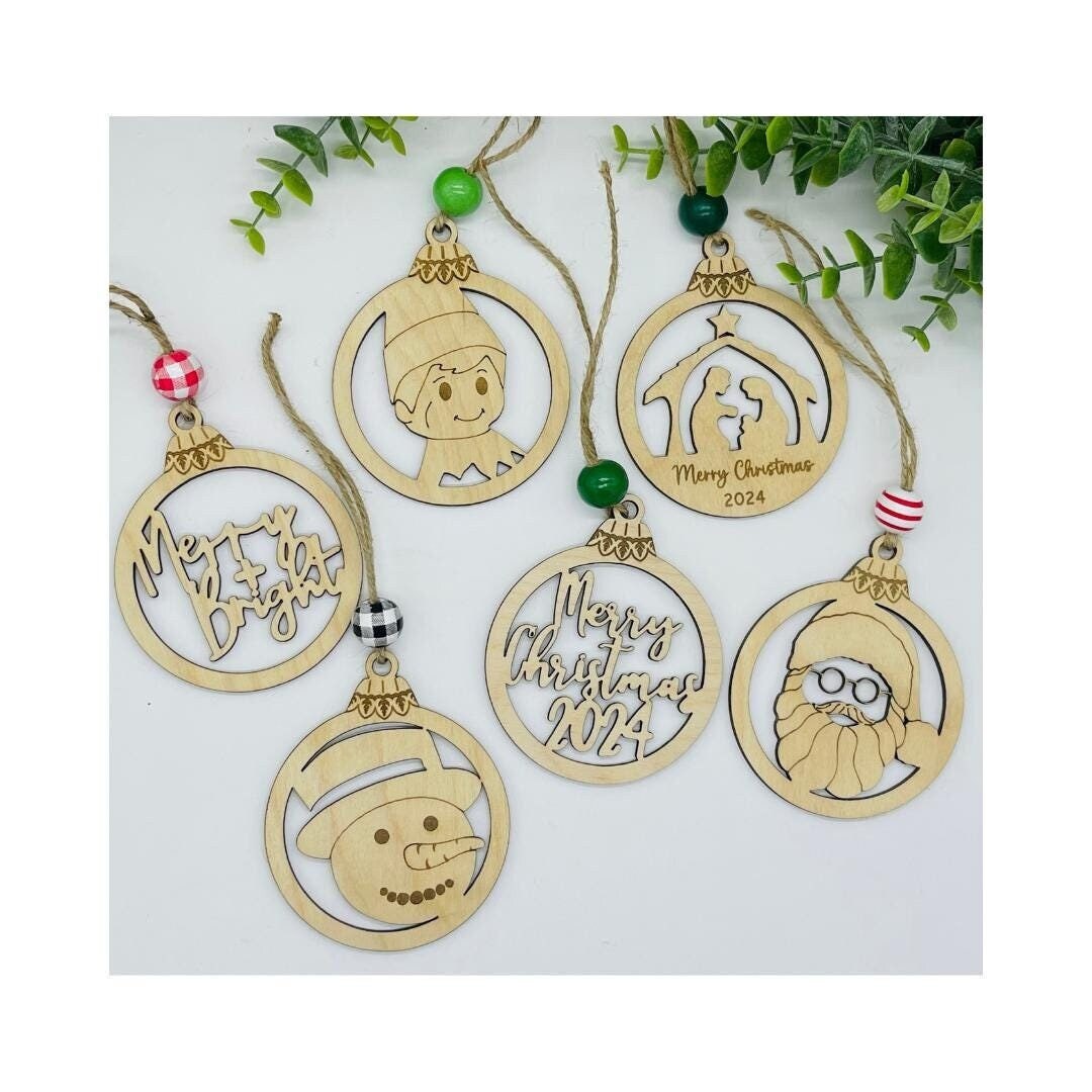 Christmas Ornament Bundle Svg, Santa Svg, Nativity Svg, Elf Svg ...