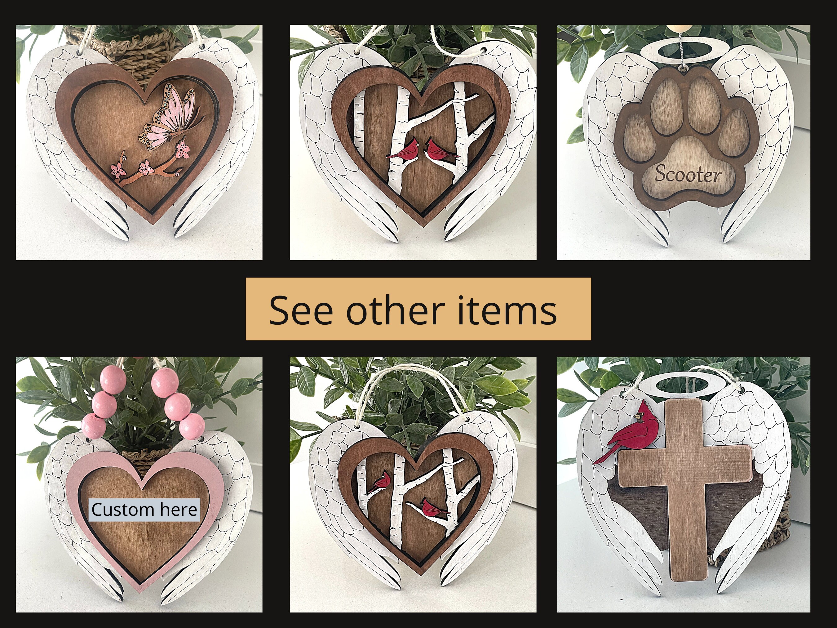 Cardinal Angel Wings Memorial Sign SVG, Cardinal Svg, 3D Mantel Sign ...