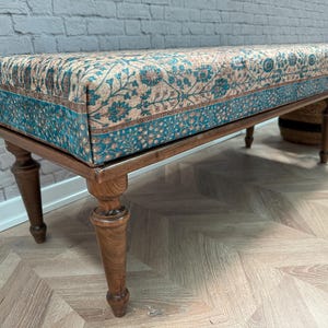 Bench, Floral Furniture, Blue Bench, Modern Bench, Home Decor, Hallway ...