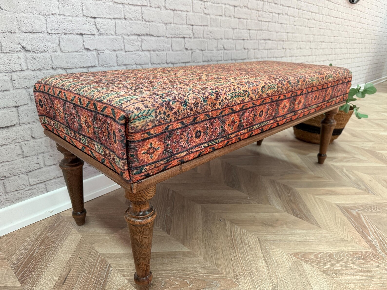 Floral Pattern Bench, Floral Furniture, Saloon Decor, Handmade Bench ...