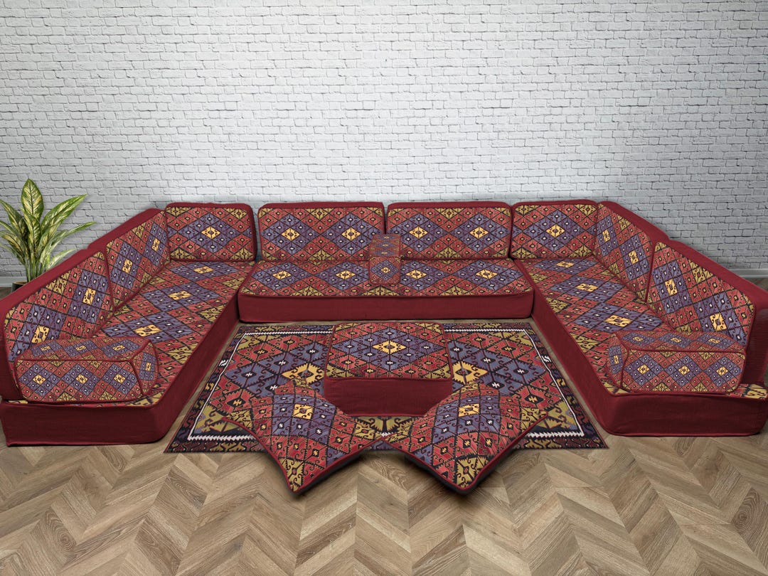 Arabic Sofa Set, Seating Sofa Set, Yoga Meditation Sofa Bed, Vintage ...