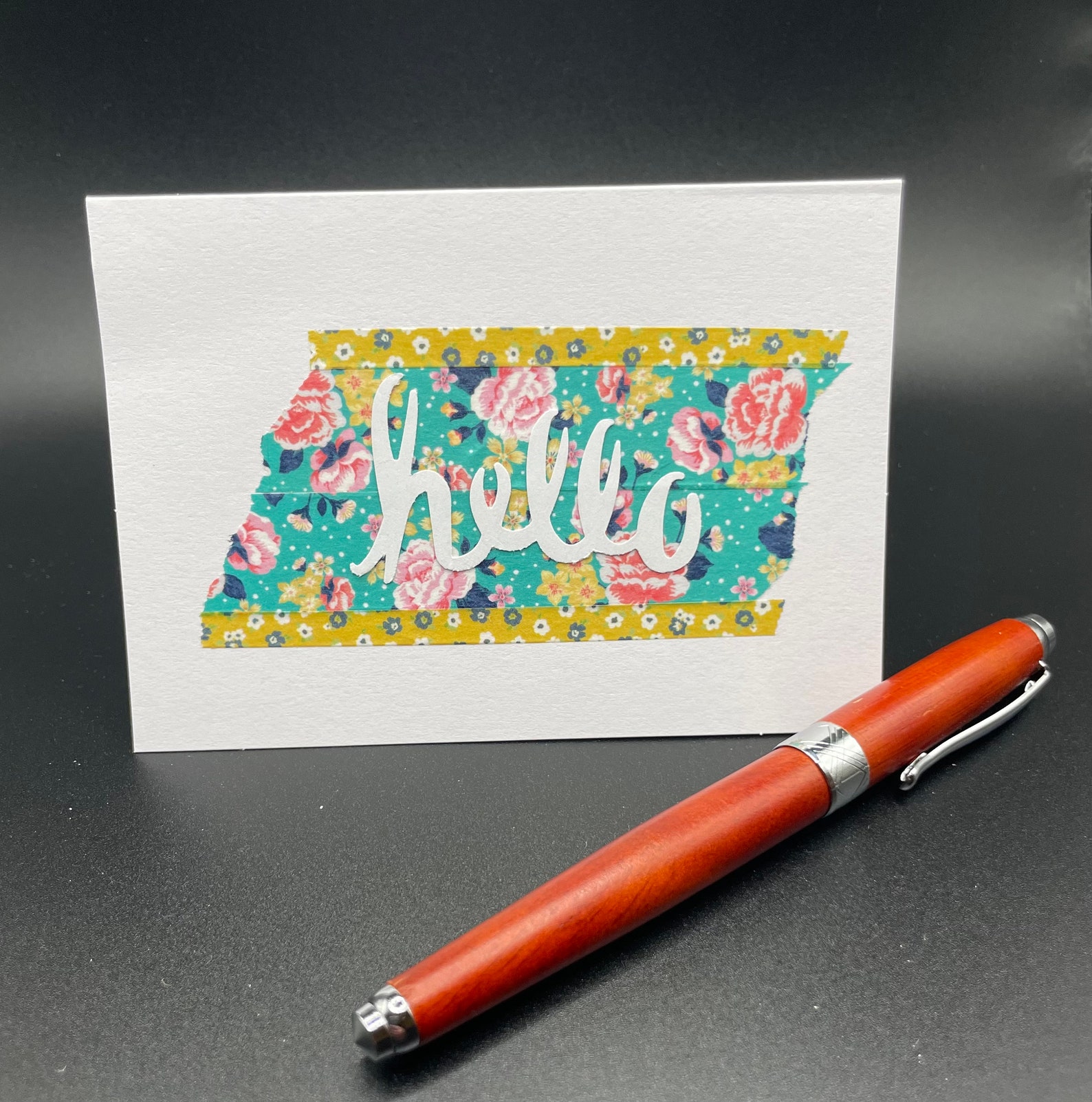 Pack of 5 Handmade 4x6 Greeting Cards Blank Note Cards Washi Tape ...