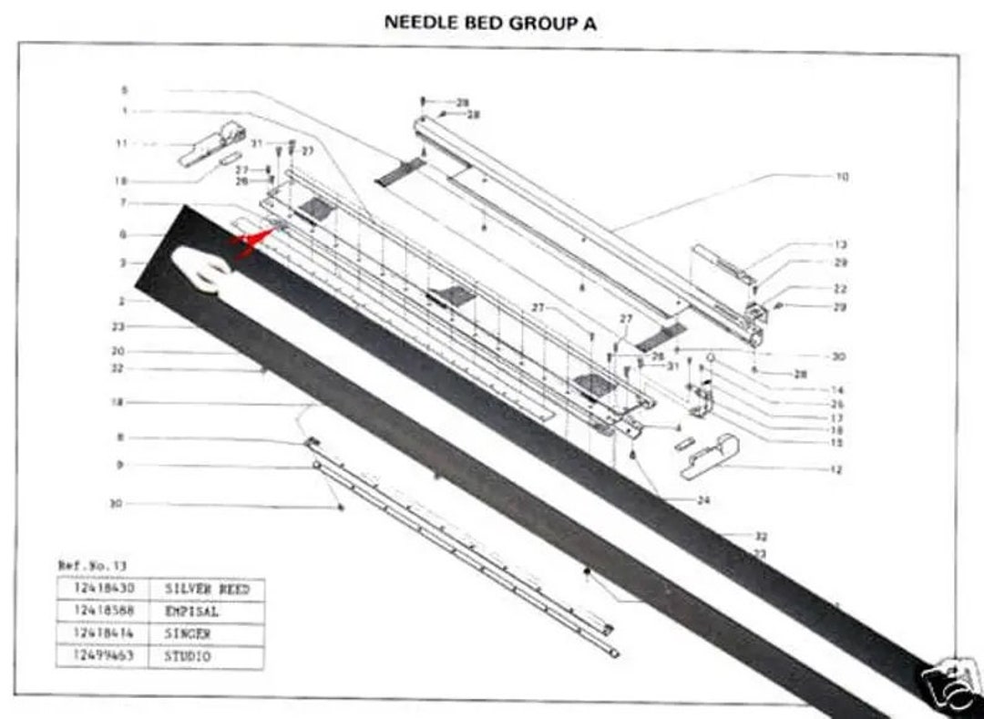 Needle Retainer for Singer Ribbing Knitting Machine SRP50 SRP60 SRP60N ...